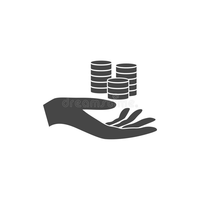 Illustration of a Hand Offering Coins Stock Vector - Illustration of ...