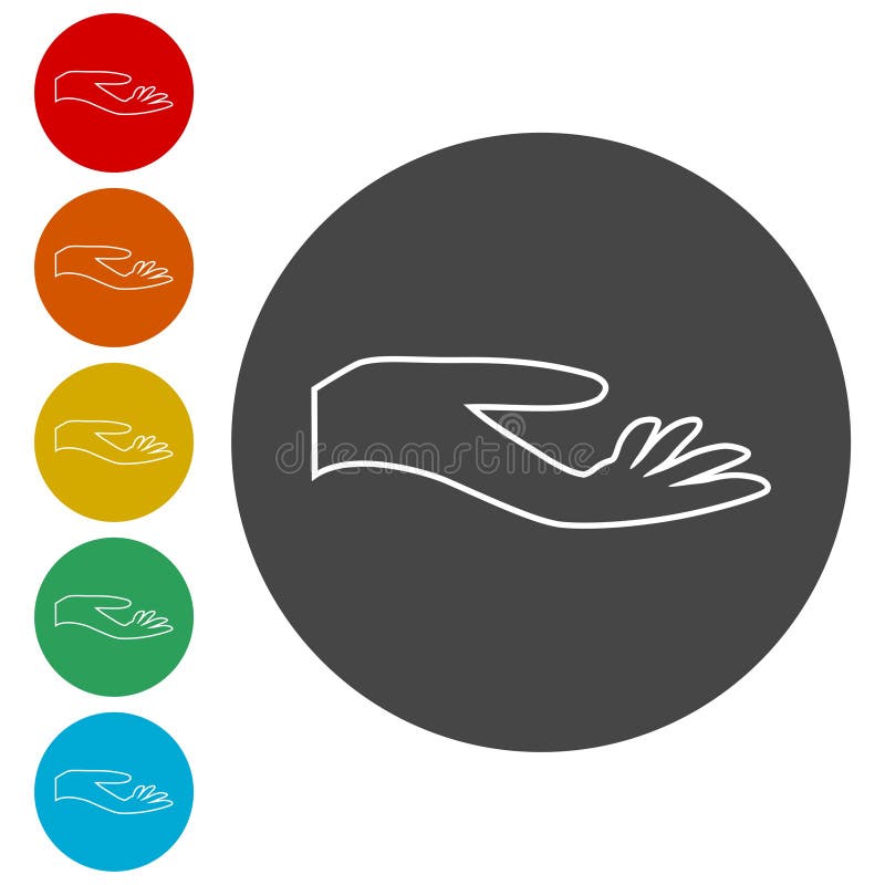 Illustration of a Hand Offering, Hand Icon Stock Vector - Illustration ...