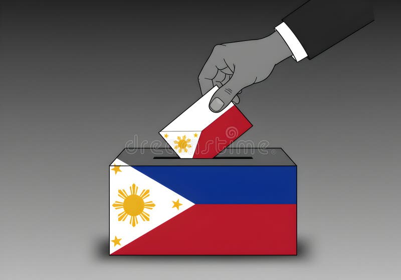 Philippine Elections: Vote Illustration with Flag and Ballot Box Stock ...