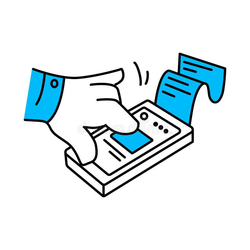 The Hand that Prints the New Cashier S Check Stock Illustration ...