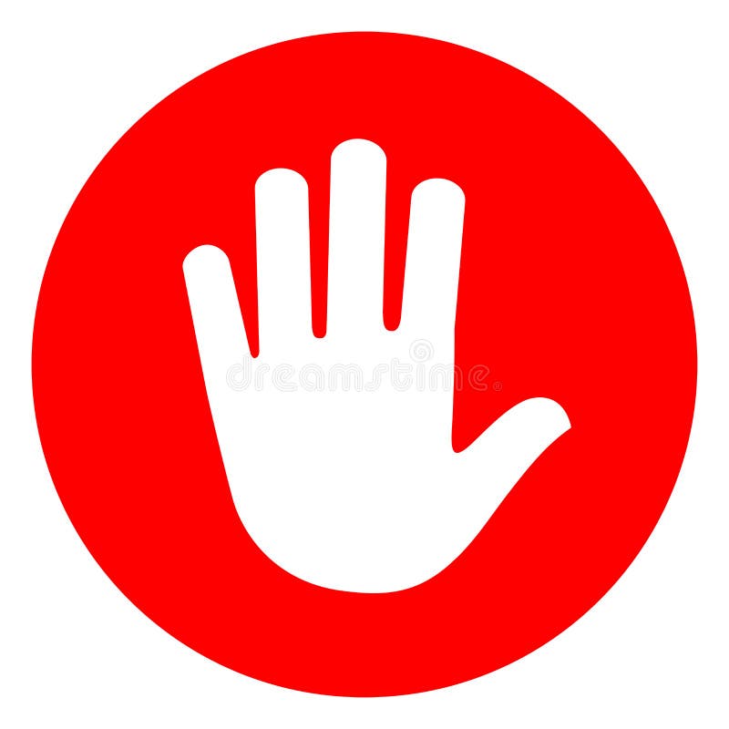 Hand red circle icon stock vector. Illustration of human - 107353944