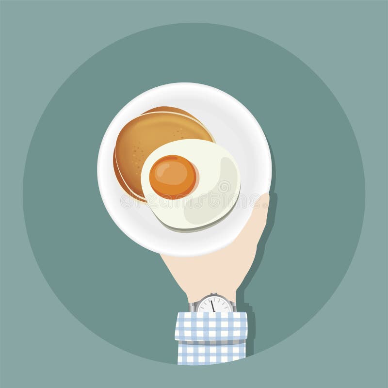 Illustration of Hand Serving Breakfast Stock Illustration ...