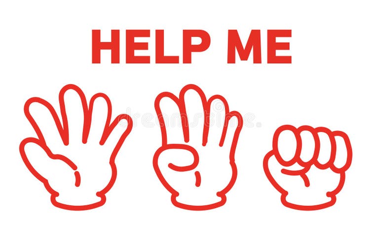 Illustration of Hand Sign Asking for Help Stock Vector - Illustration ...