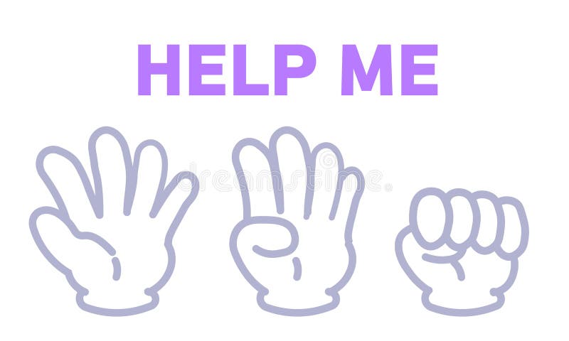 Illustration of Hand Sign Asking for Help Stock Vector - Illustration ...