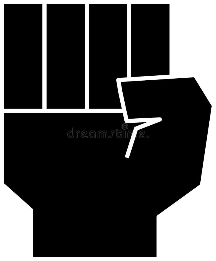 Black Illustration of a Squared Hand Sign Stock Vector - Illustration ...