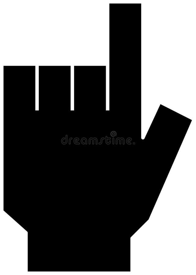 Black Illustration of a Squared Hand Sign Stock Vector - Illustration ...