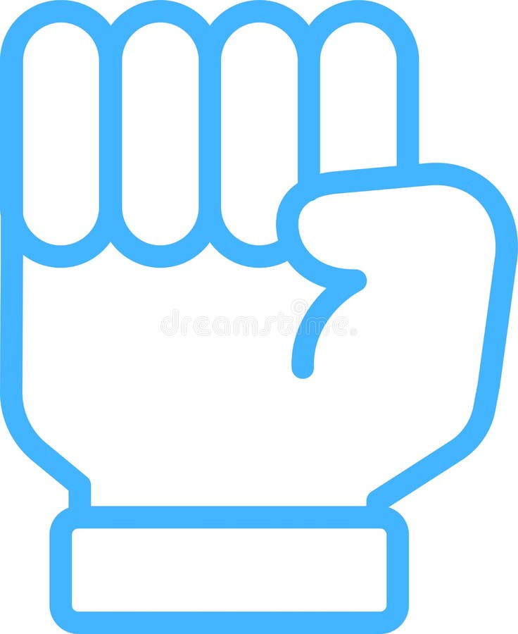 Blue Illustration of a Cute Squared Hand Sign Stock Vector ...