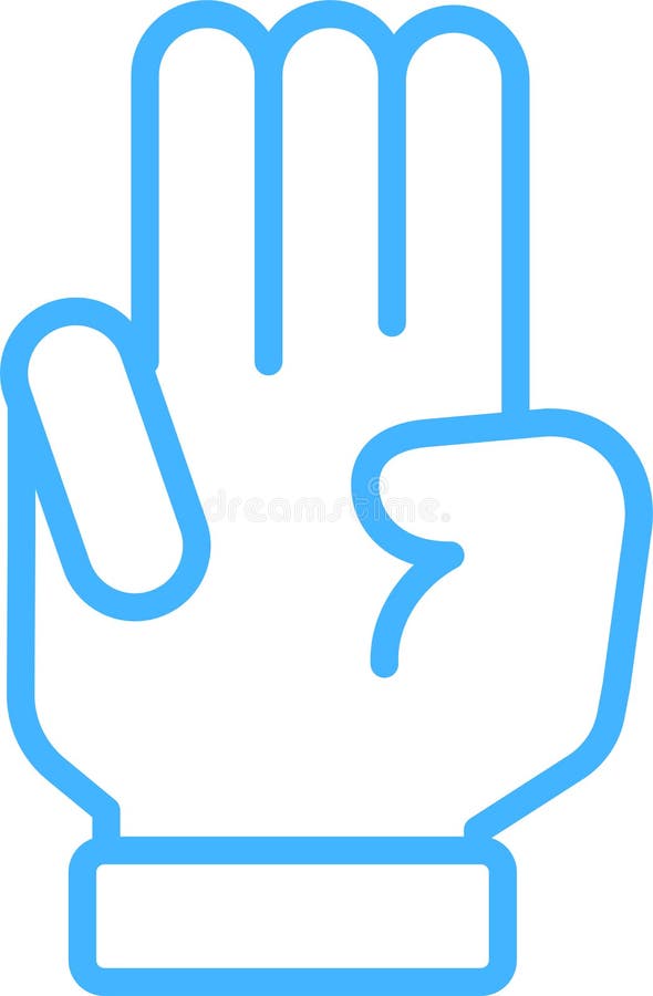 Blue Illustration of a Cute Hand Sign Stock Vector - Illustration of ...