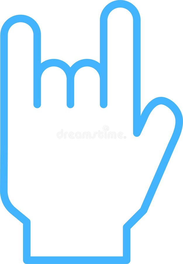 Blue Illustration of a Cute Hand Sign Stock Vector - Illustration of ...