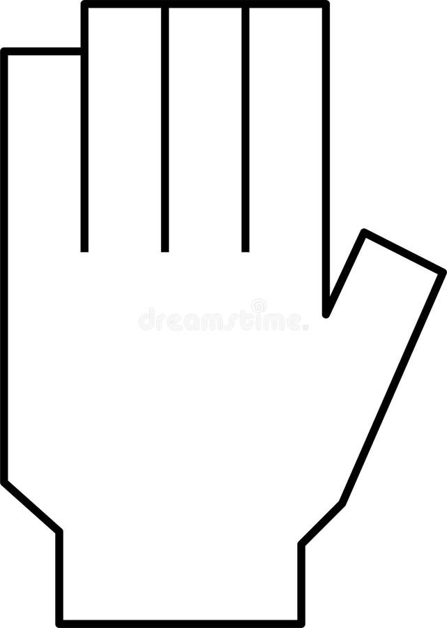 Monochrome Illustration of a Squared Hand Sign Stock Vector ...