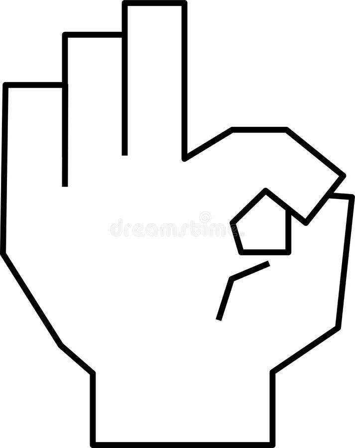 Monochrome Illustration of a Squared Hand Sign Stock Vector ...