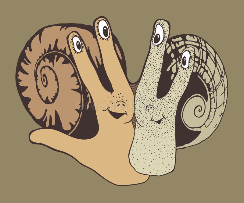 Illustration of Hand with Stylized Snails Inside Stock Vector ...