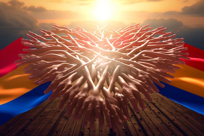 Illustration of Hands Forming a Bridge with Stock Illustration ...