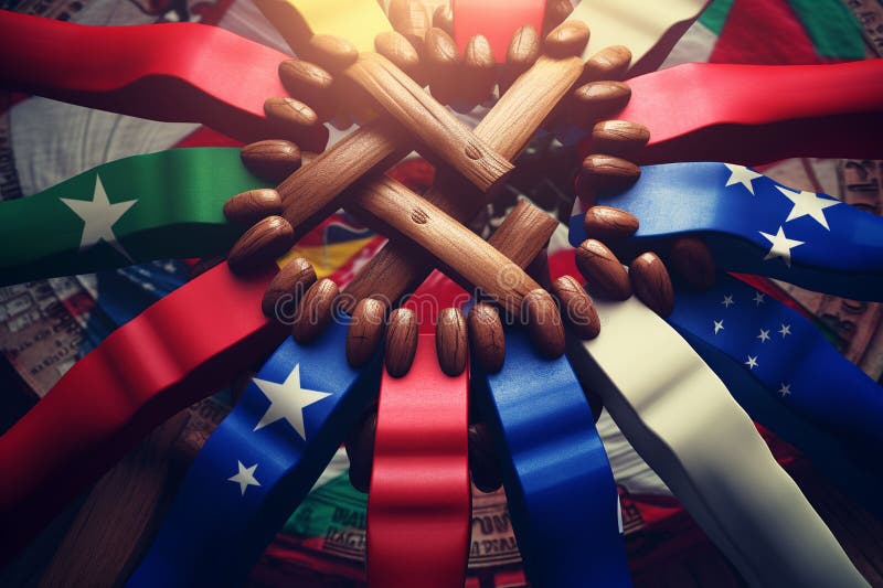 Illustration of Hands Forming a Bridge with Stock Illustration ...