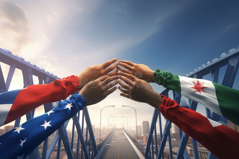 Illustration of Hands Forming a Bridge with Stock Illustration ...