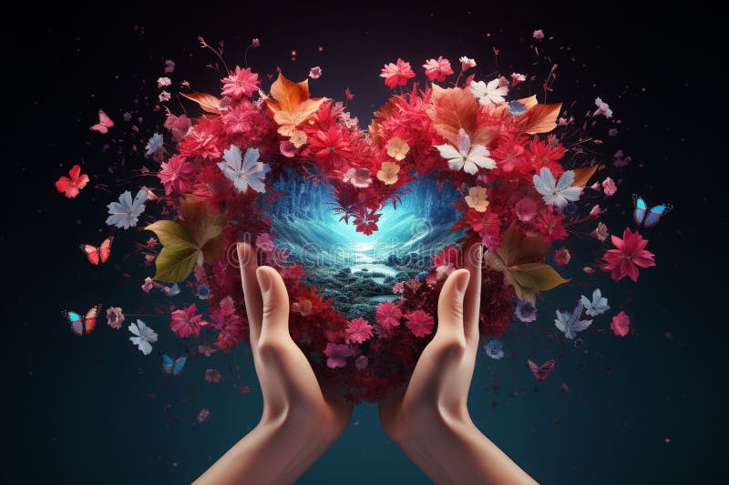 Illustration of Hands Forming a Heart Composed Stock Illustration ...