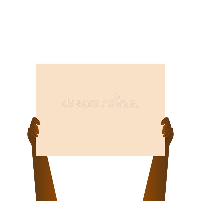 Illustration Hands Holding Blank Placard Design Stock Illustration ...
