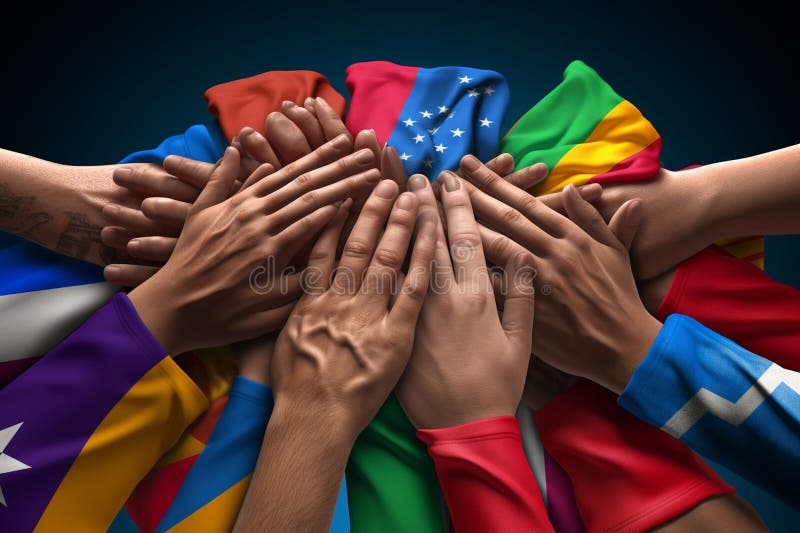 Illustration of Hands Holding Diverse Hispanic Stock Illustration ...