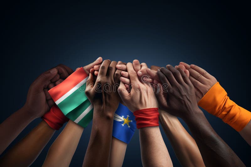 Illustration of Hands Holding Diverse Hispanic Stock Illustration ...