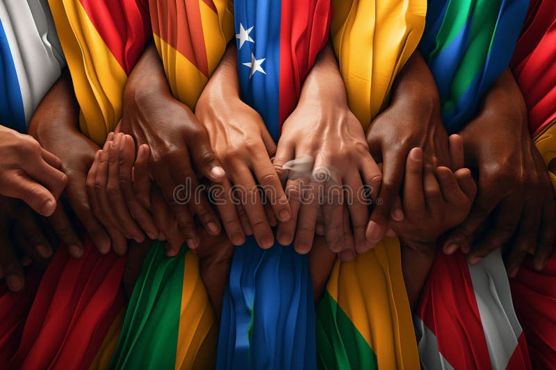 Illustration of Hands Holding Diverse Hispanic Stock Illustration ...