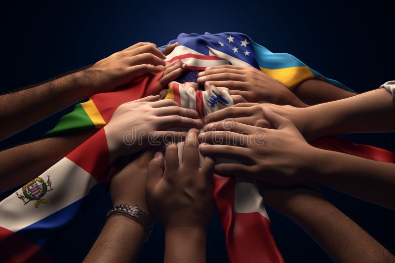 Illustration of Hands Holding Diverse Hispanic Stock Illustration ...