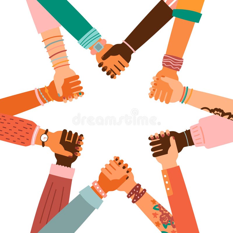 Illustration of Hands Holding Each Other Stock Vector - Illustration of ...