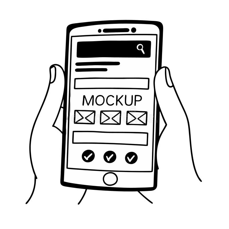 Realistic Smartphone Mockup: Hand-held Mobile App Design with Vibrant Colors Stock Vector ...