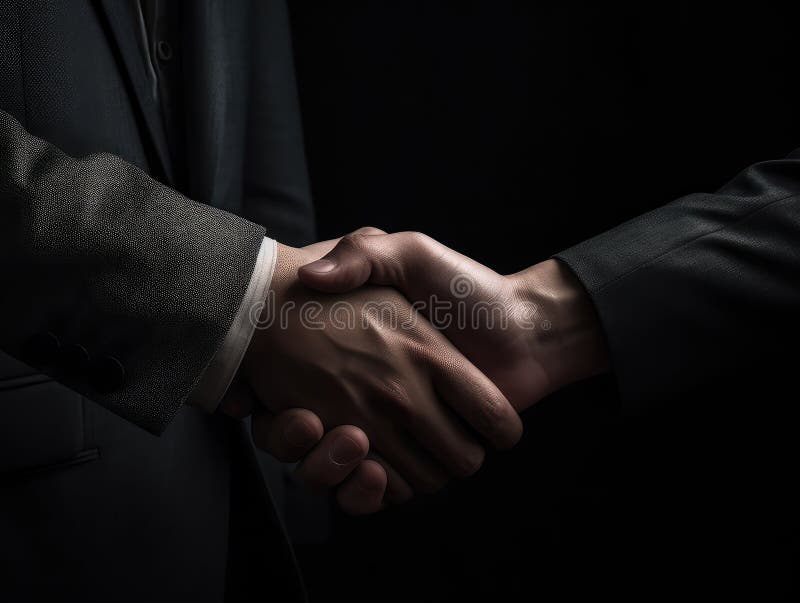 A Handshake on a Black Background Stock Illustration - Illustration of ...