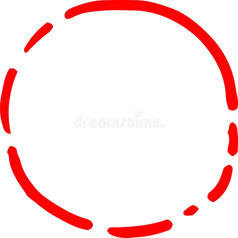 Handwritten Red Circle Variations Stock Vector - Illustration of drawn ...
