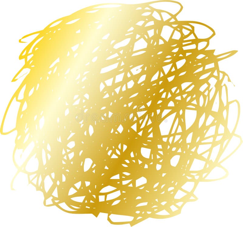 Illustration of a Gold Circle of Scribble Vigorously Stock Vector ...