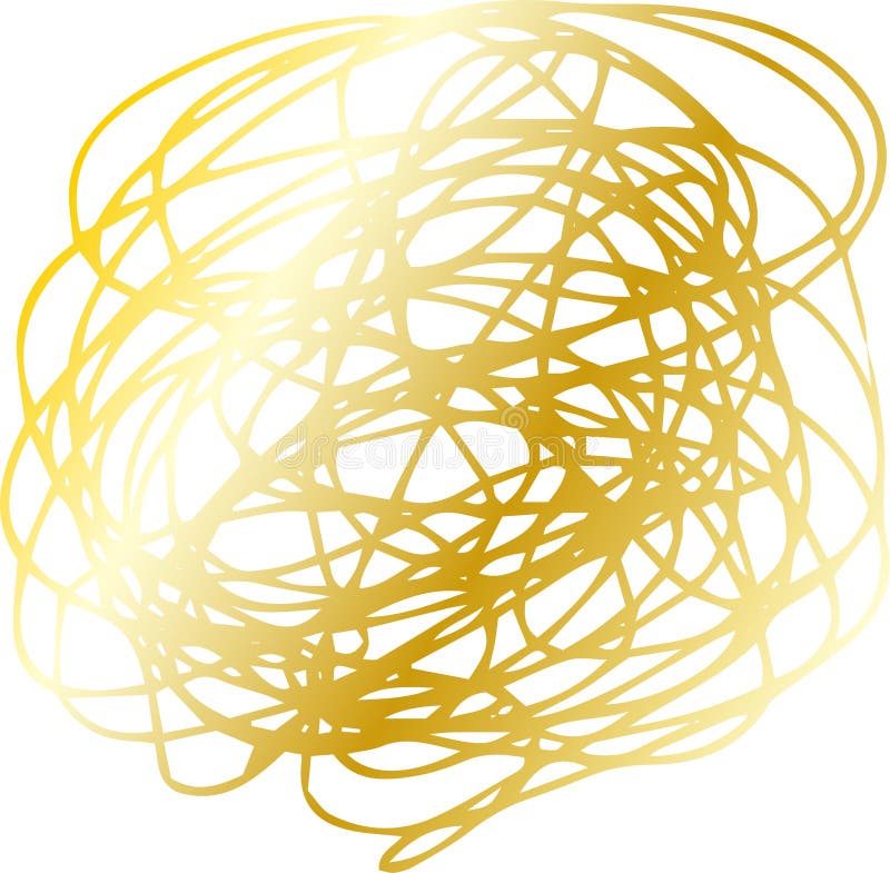 Illustration of a Gold Circle of Scribble Vigorously Stock Vector - Illustration of notebook ...