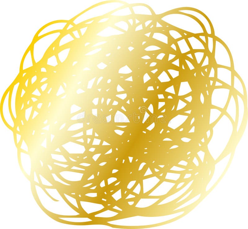 Illustration of a Gold Circle of Scribble Vigorously Stock Vector - Illustration of graffiti ...