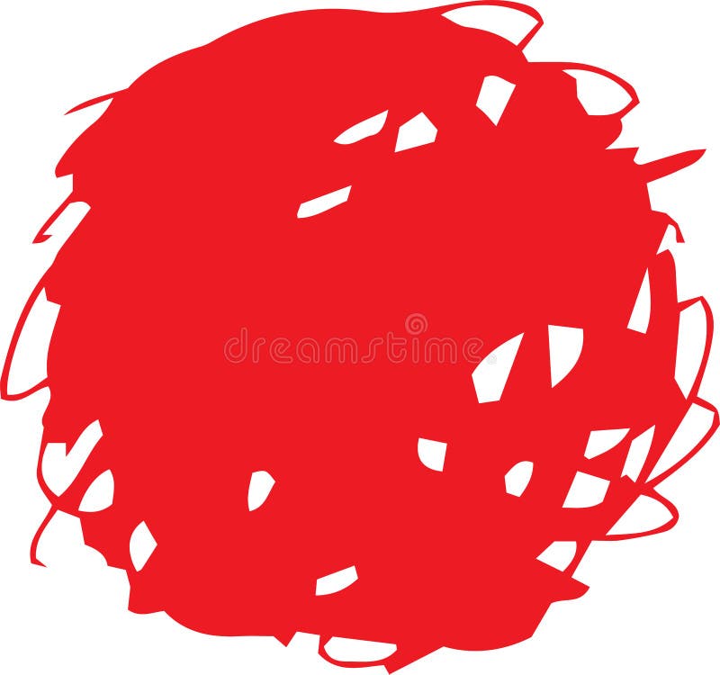 Illustration of a Scribble Red Circle Stock Vector - Illustration of ...
