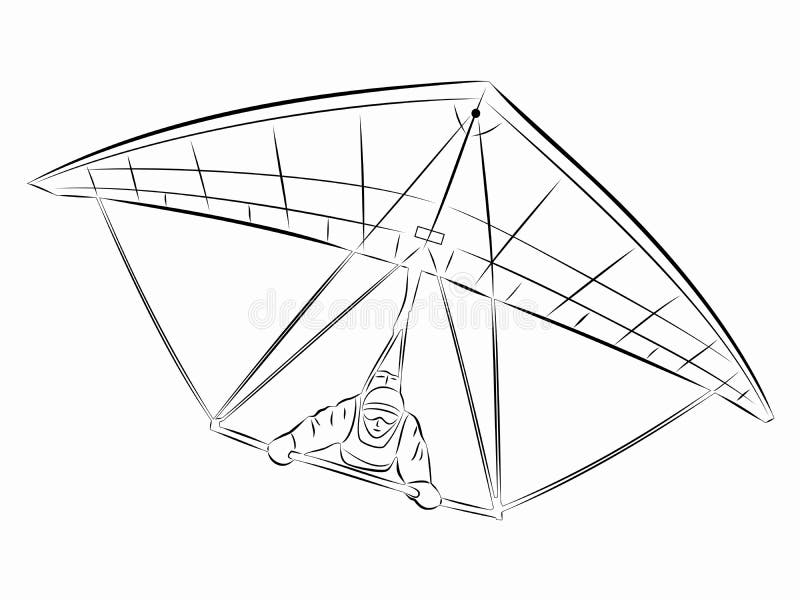 Illustration of a Hang Glider, Vector Drawing Stock Vector ...