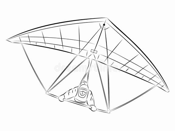 Illustration of a Hang Glider, Vector Drawing Stock Vector ...