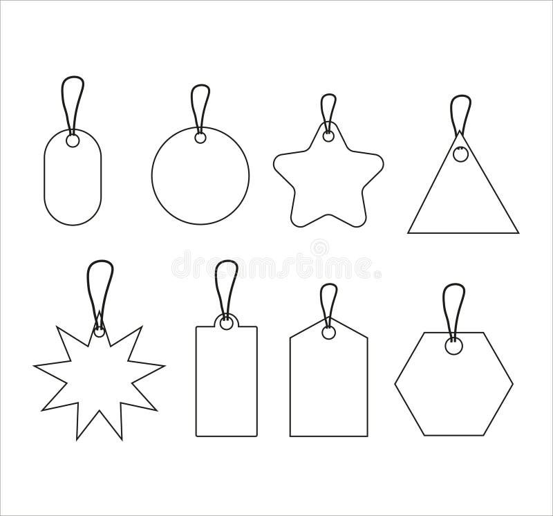 Illustration of Hanging Labels of Different Shapes Isolated on a White ...
