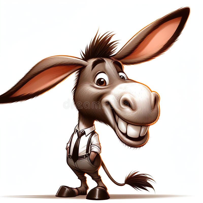 An Illustration of a Happy Donkey Stock Illustration - Illustration of ...