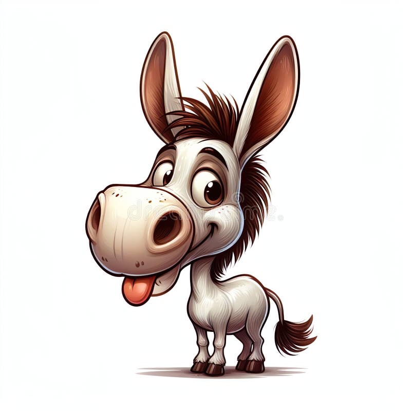 An Illustration of a Happy Donkey Stock Illustration - Illustration of ...