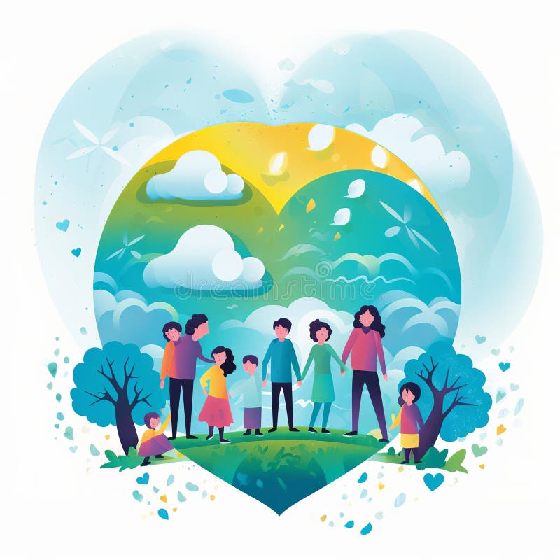 Illustration of Happy Global Family Day Celebration Vector Template ...