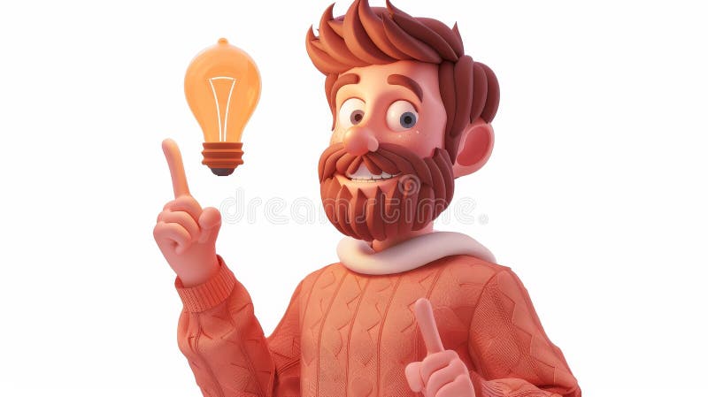 Illustration of a Happy Man with a Creative Idea. Concept of Good Ideas ...