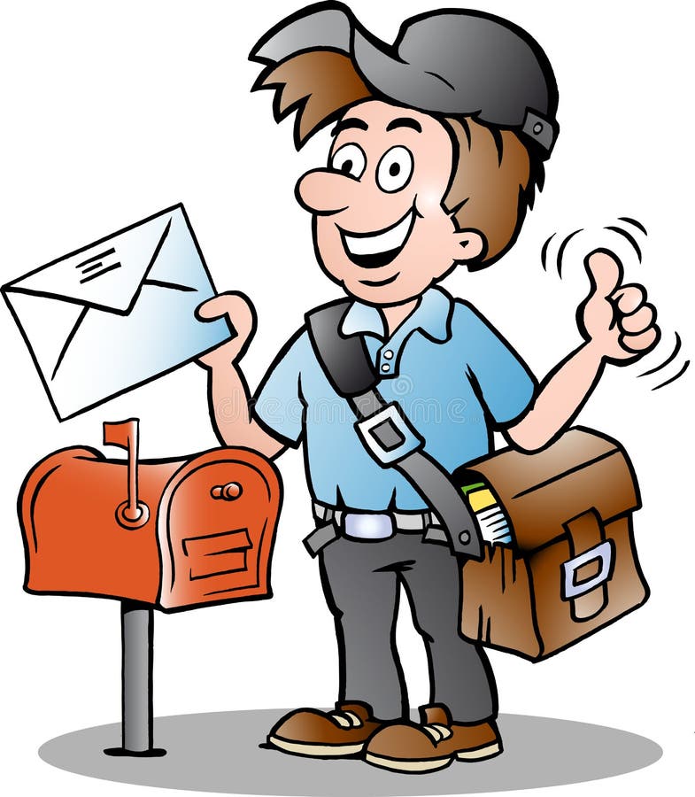 Illustration Of An Happy Postman Royalty Free Stock Photos - Image ...
