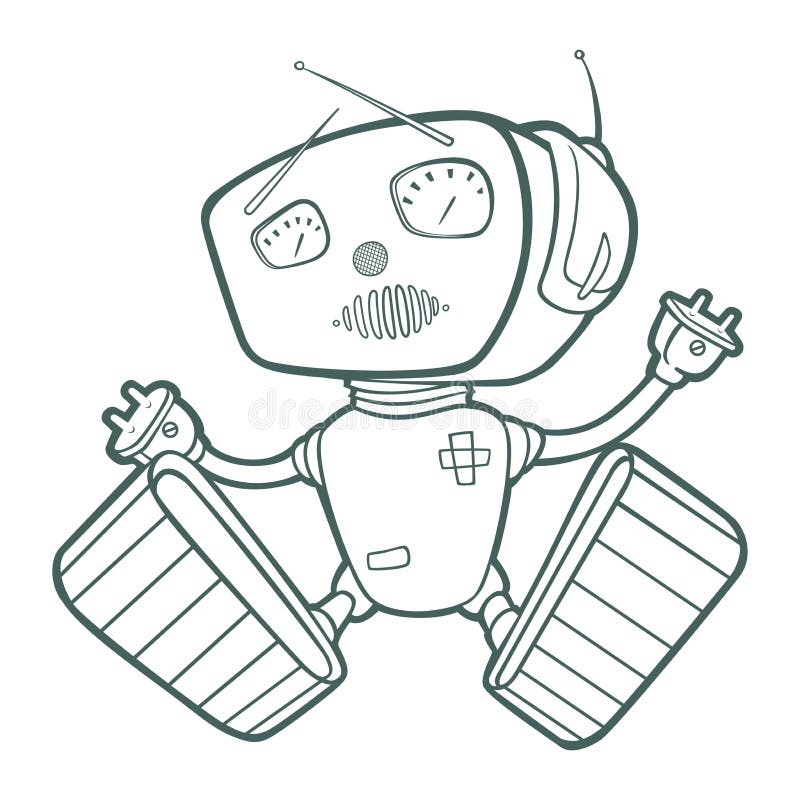 Illustration with a Happy Robot. Stock Vector - Illustration of game ...