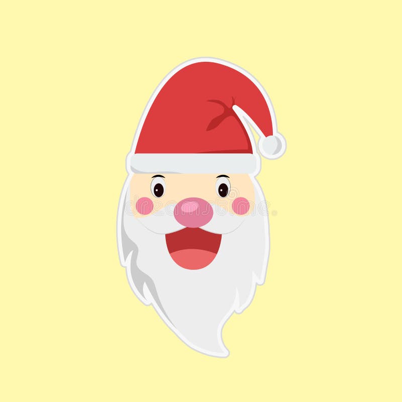 Illustration of Happy Santa Face Over Yellow Stock Illustration ...