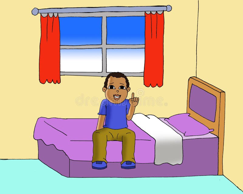 Boy Sitting Bed Stock Illustrations – 825 Boy Sitting Bed Stock ...