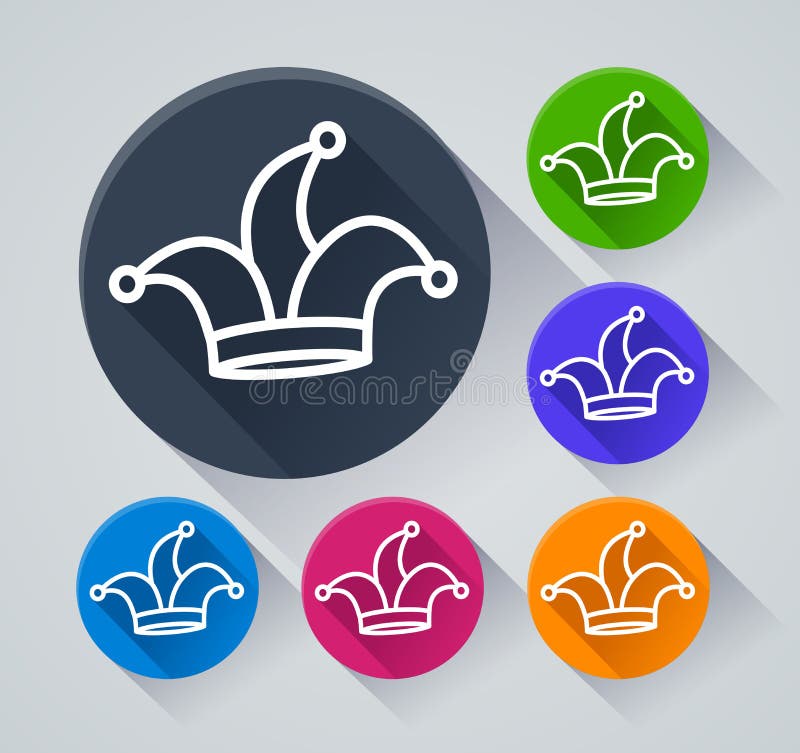 Hat Circle Icons with Shadow Stock Vector - Illustration of green ...