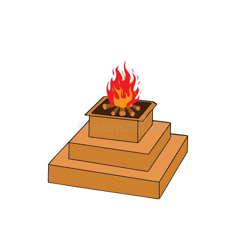 Illustration of Havan Kund or Hindu Religion Spiritual Fire Pit Stock ...
