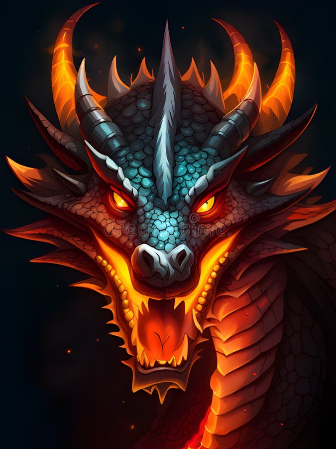 Illustration of Head Dargon Monster Stock Illustration - Illustration ...