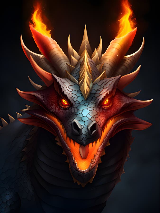 Illustration of Head Dargon Monster Stock Illustration - Illustration ...