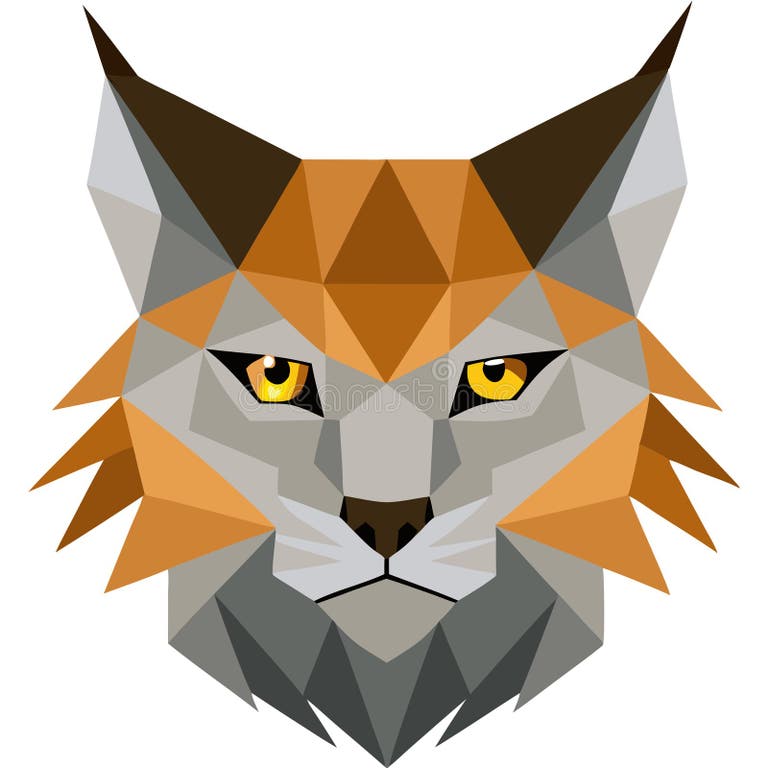 Head of a Lynx in a Low Poly Style Stock Vector - Illustration of ...