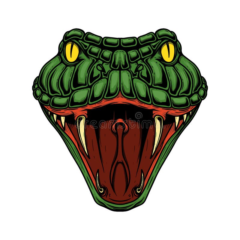 Illustration of Head of Snake. Design Element for Logo, Label, Sign ...